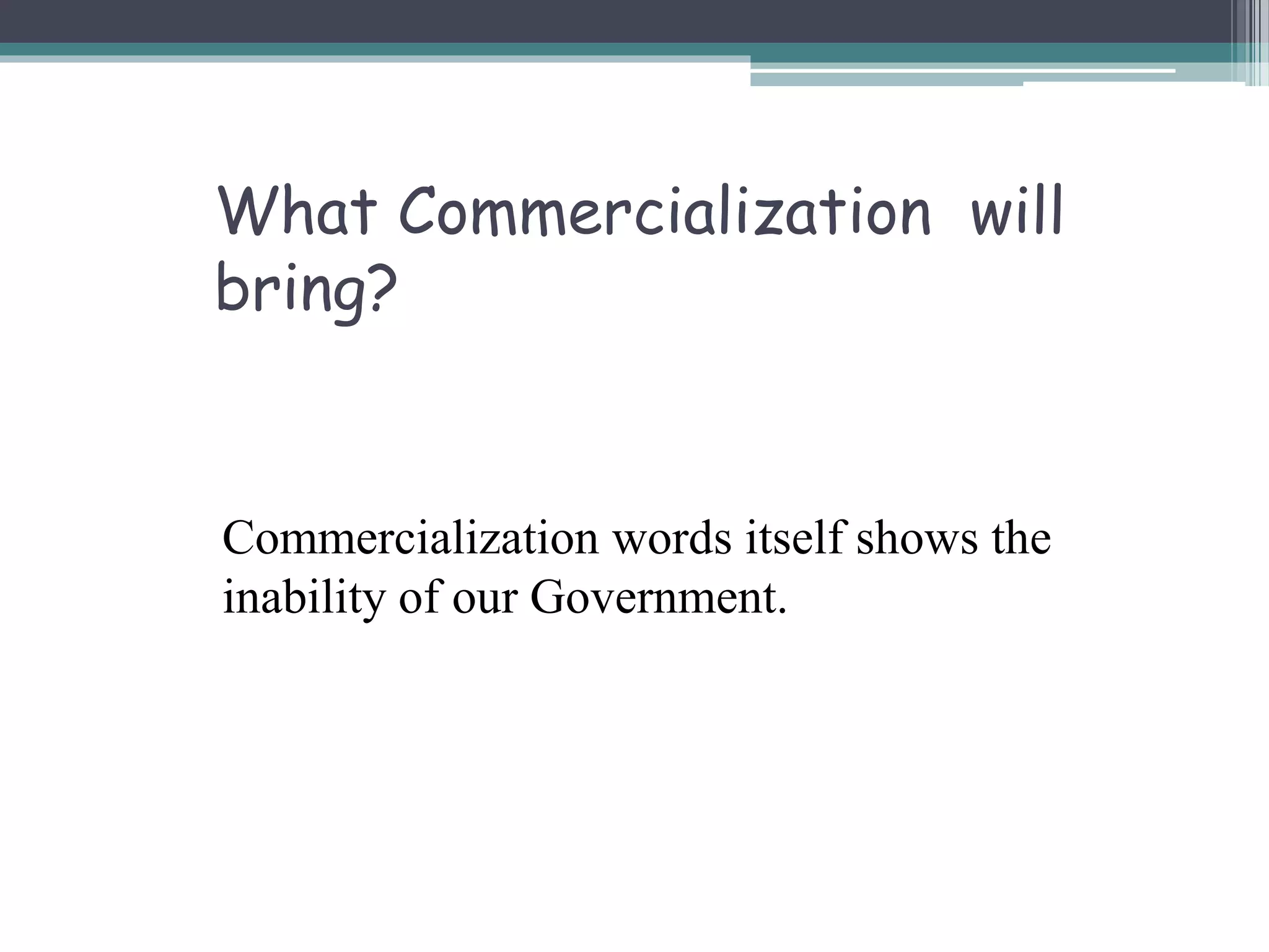 Commercialisation of health care | PPTX