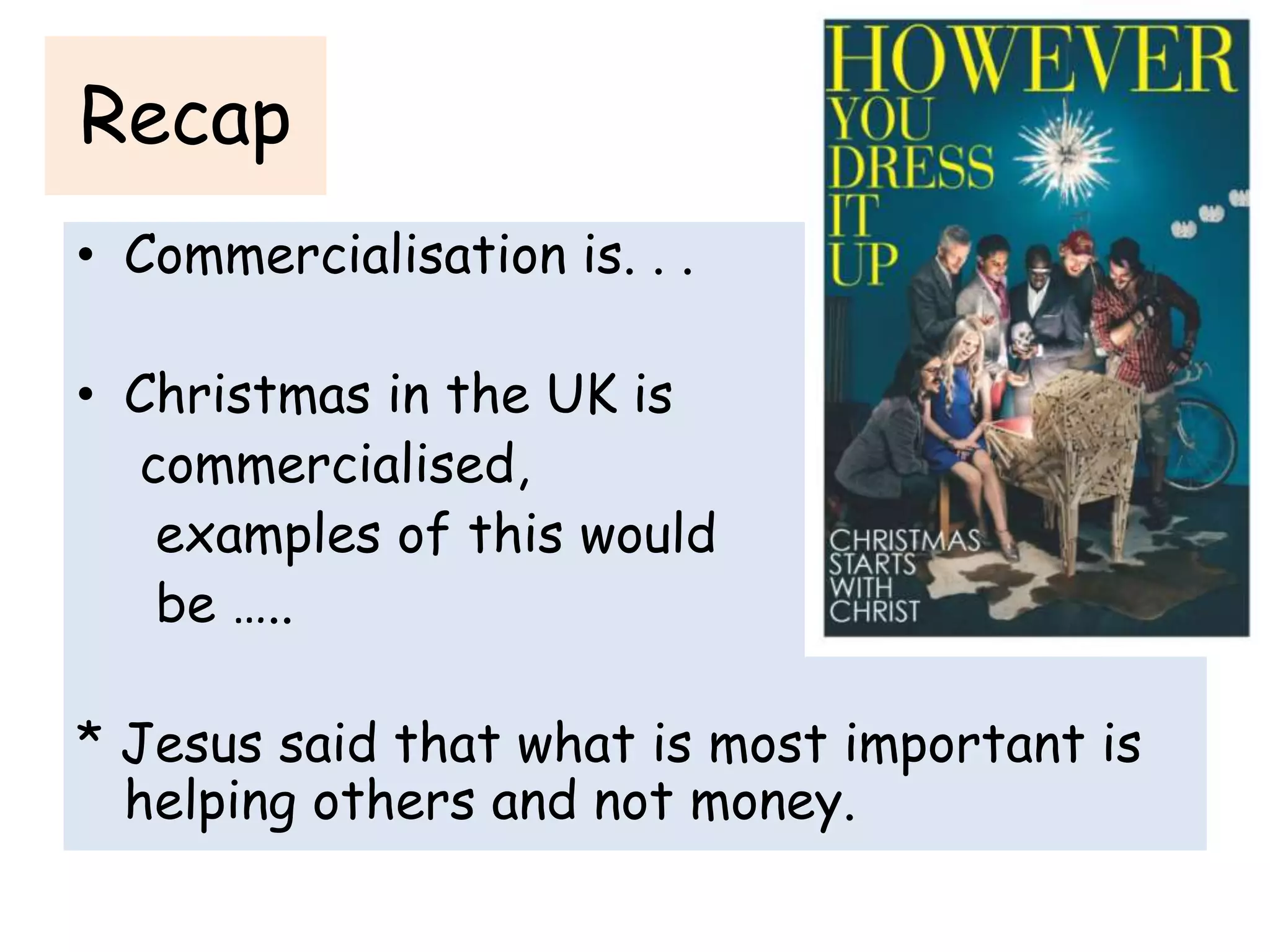 Commercialisation of christmas literacy powerpt | PPTX