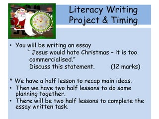 Commercialisation of christmas literacy powerpt | PPTX