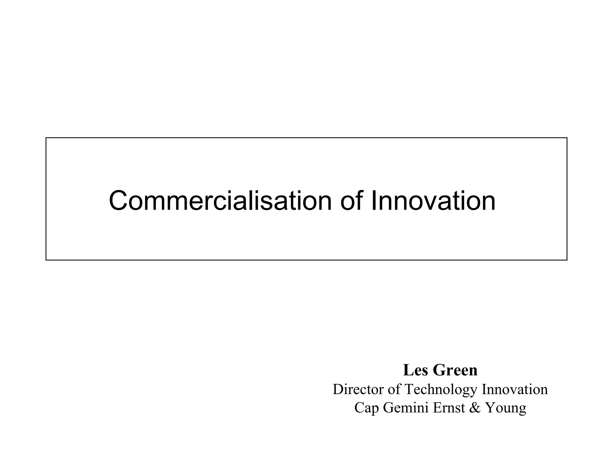 Commercialisation of innov | PPT