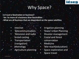 Commercialisation of space | PPTX
