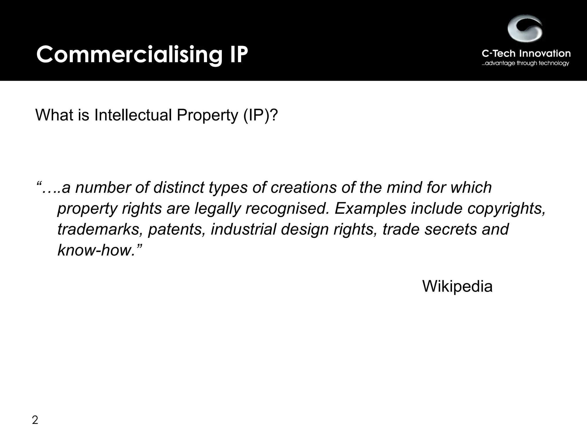 Commercialising intellectual property | PPT