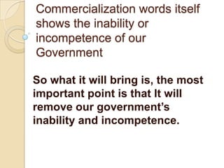 Commercialization of health care good or bad | PPTX