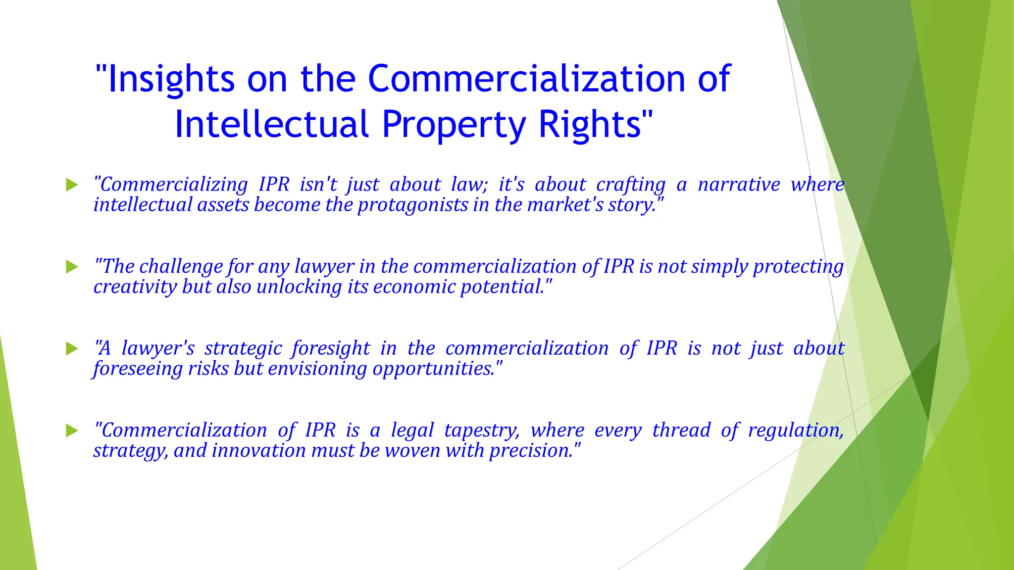 Commercialization of IPR – From Lawyerperspective Strategies and ...