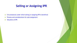 Commercialization of IPR – From Lawyerperspective Strategies and ...