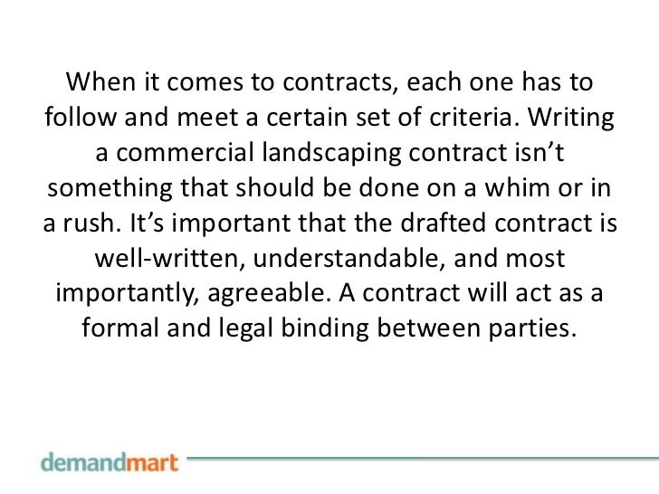 Commercial Landscaping Contracts Commercial Landscaping Contracts