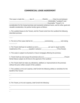 COMMERCIAL LEASE AGREEMENT | PDF