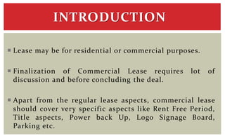 Commercial lease deed | PPTX