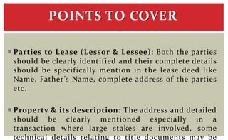Commercial lease deed | PPTX