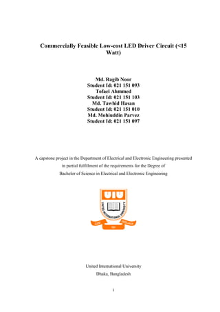 Commercially feasible low cost led driver circuit (15 watt).1 | PDF