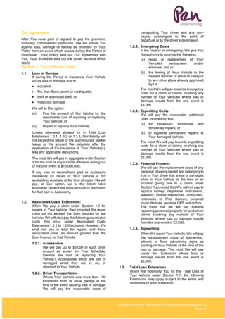 Pen Underwriting Commercial Motor Insurance PDS | PDF