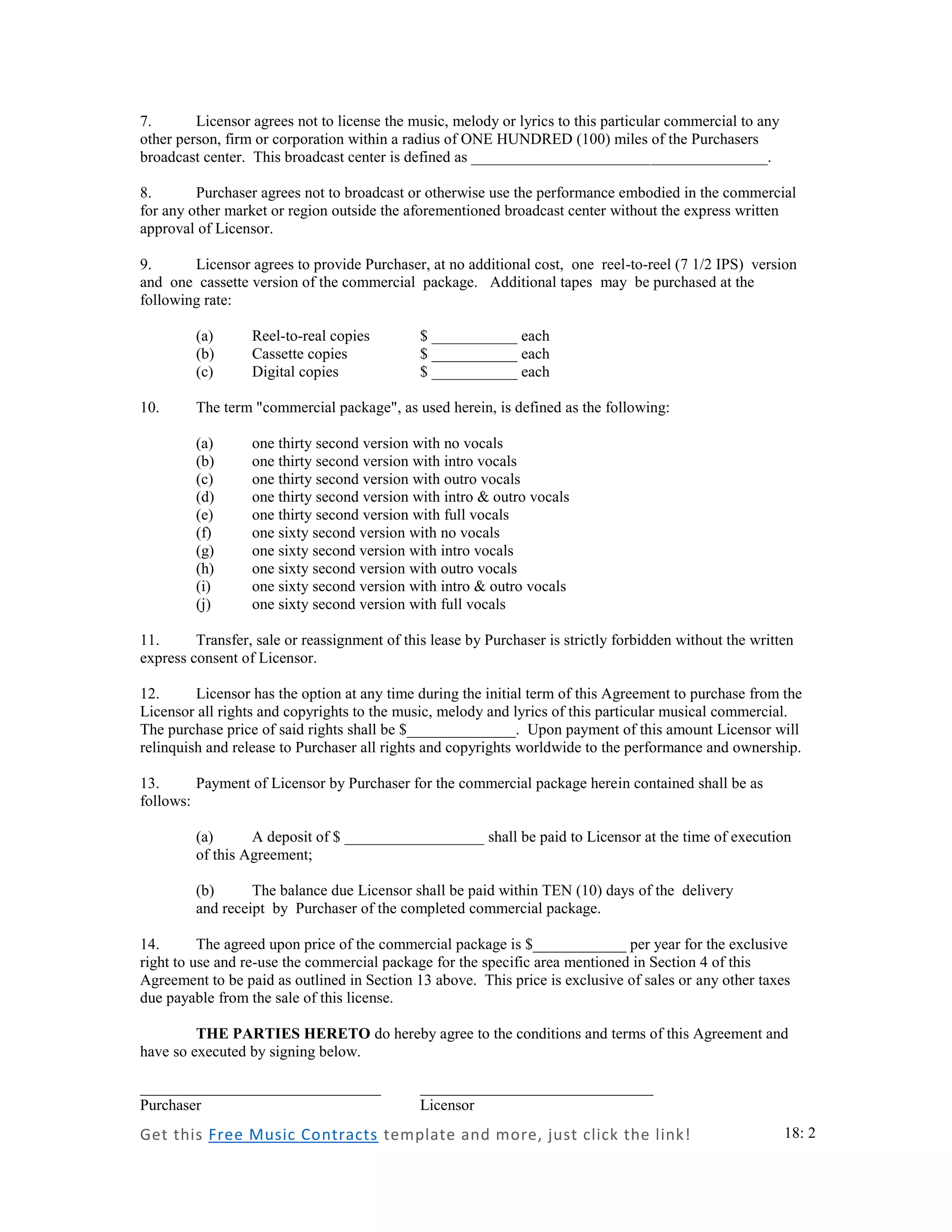 Commercial music contract | PDF