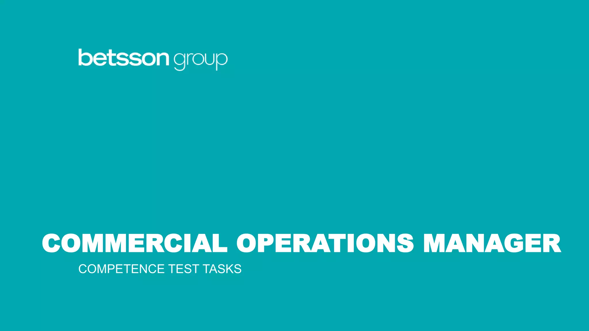 Commercial operations manager. assignments | PPT