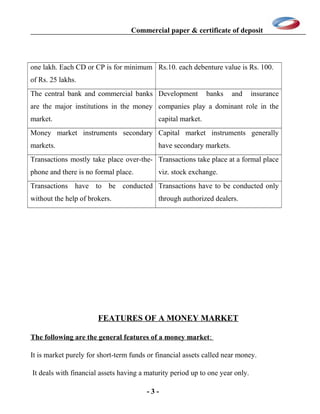Commercial papers and certificate of deposit | DOC