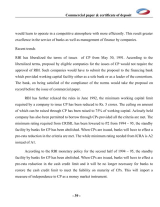 Commercial papers and certificate of deposit | DOC