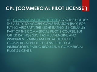 Commercial pilot license | PDF | Air Travel | Travel Type