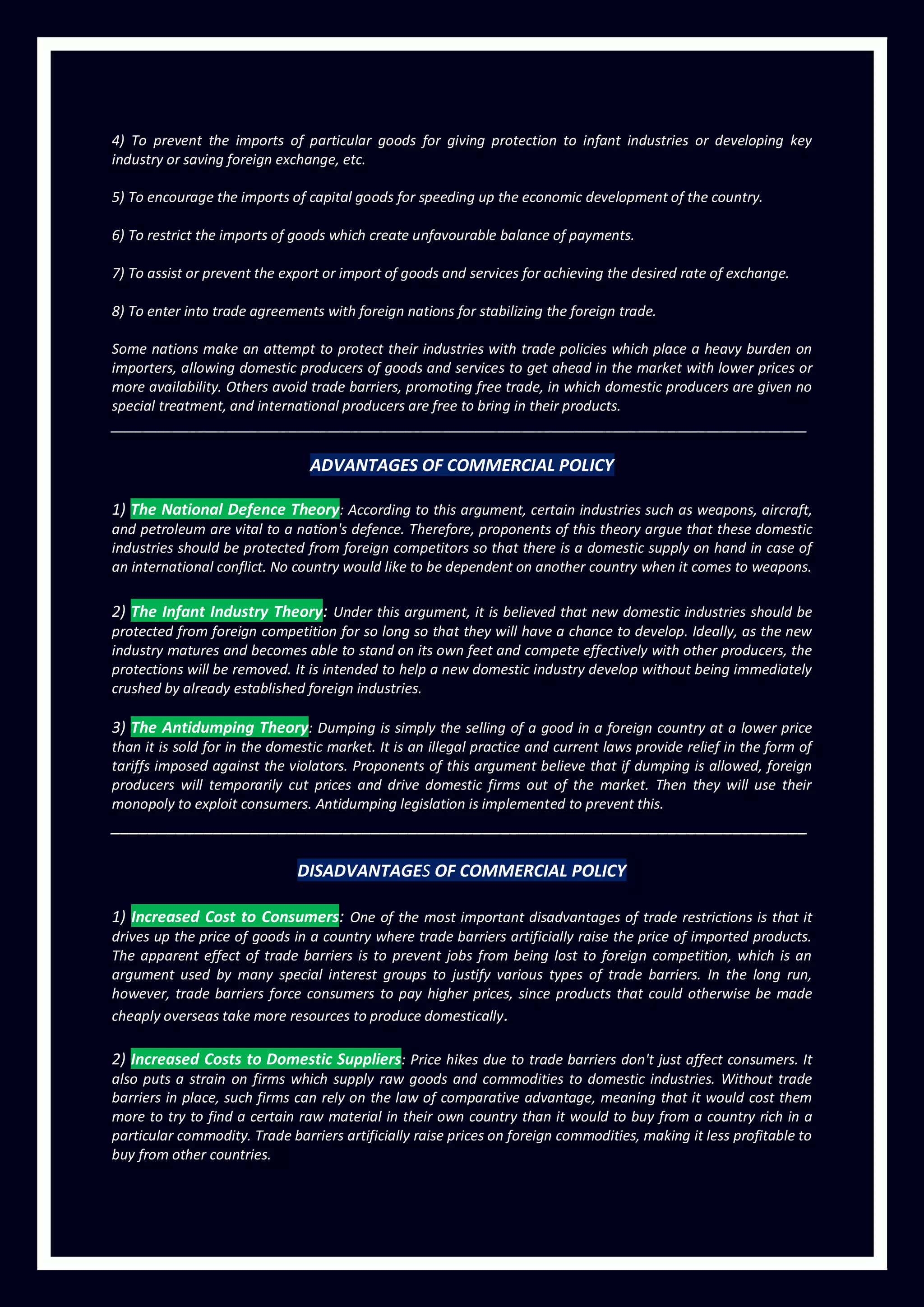 Commercial policy | PDF