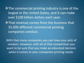 Commercial printing | PPTX
