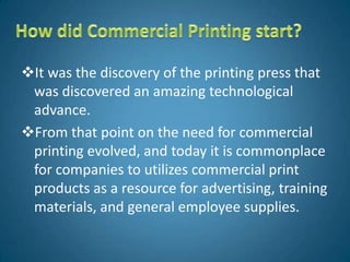Commercial printing | PPTX