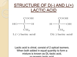 Commercial production of lactic acid | PPTX