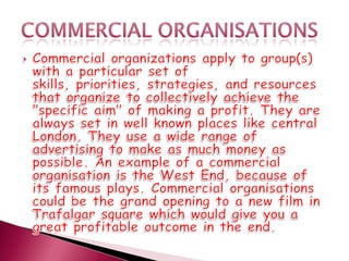 Commercial, public and voluntary organisations | PPTX