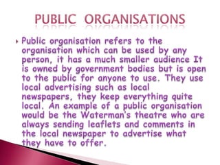 Commercial, public and voluntary organisations | PPTX