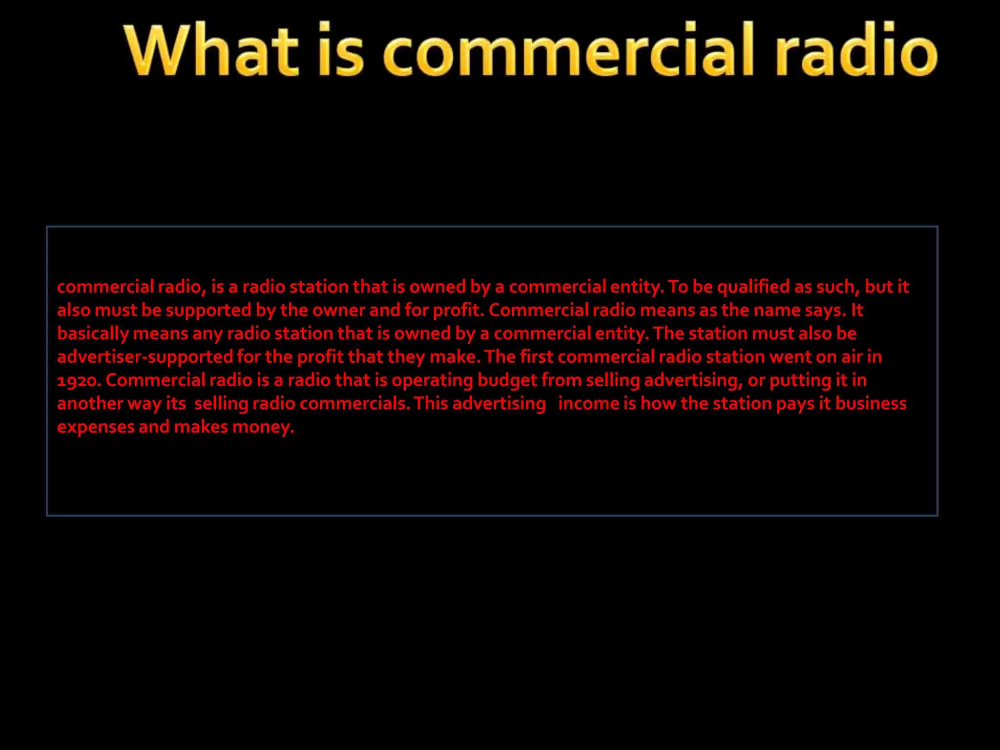 Commercial radio | PPT
