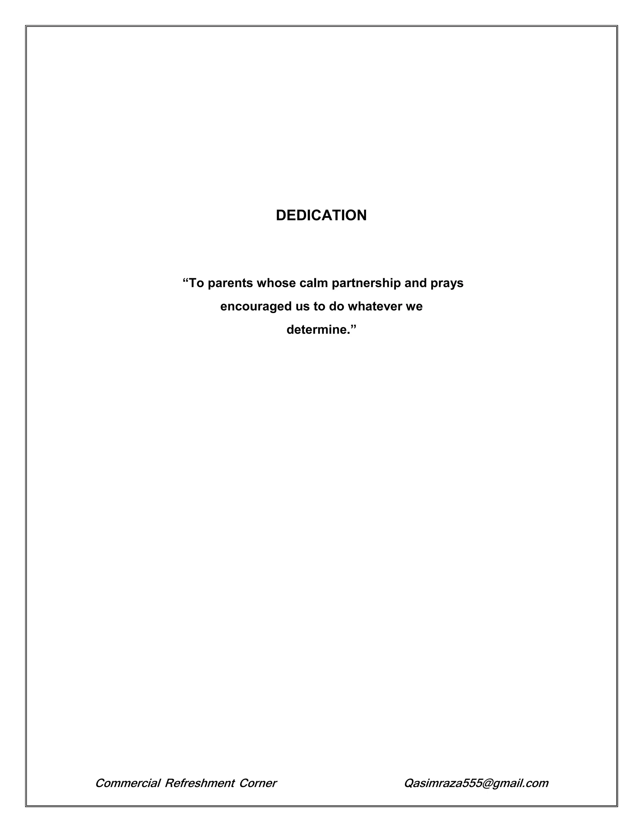 Commercial Refreshment Corner Entrepreneur Final Plan Pdf