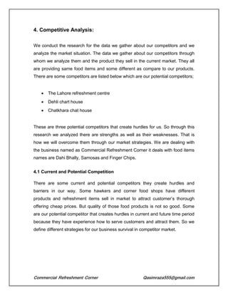 Commercial Refreshment Corner (Entrepreneur Final Plan) | PDF