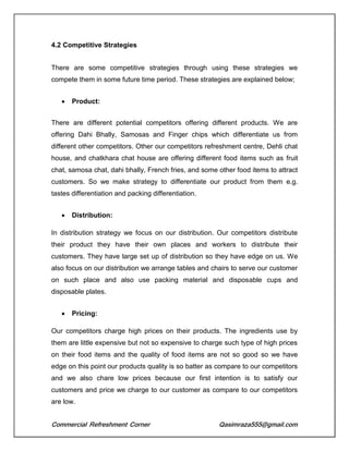 Commercial Refreshment Corner (Entrepreneur Final Plan) | PDF