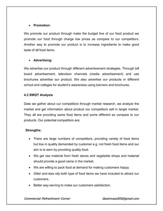 Commercial Refreshment Corner (Entrepreneur Final Plan) | PDF