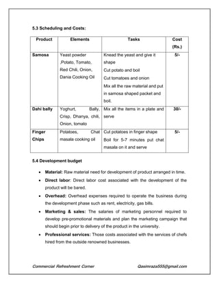Commercial Refreshment Corner (Entrepreneur Final Plan) | PDF