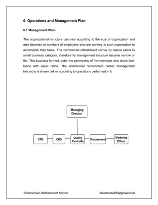 Commercial Refreshment Corner (Entrepreneur Final Plan) | PDF