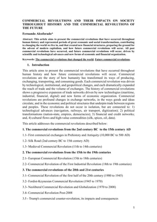 COMMERCIAL REVOLUTIONS AND THEIR IMPACTS ON SOCIETY THROUGHOUT HISTORY ...