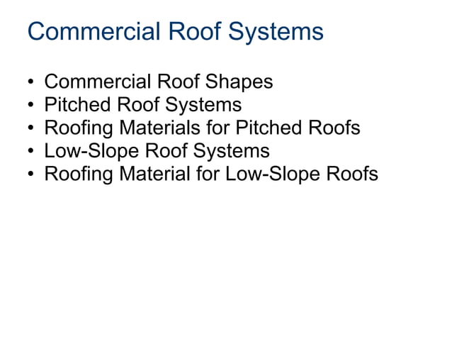 Commercial roof systems | PPT
