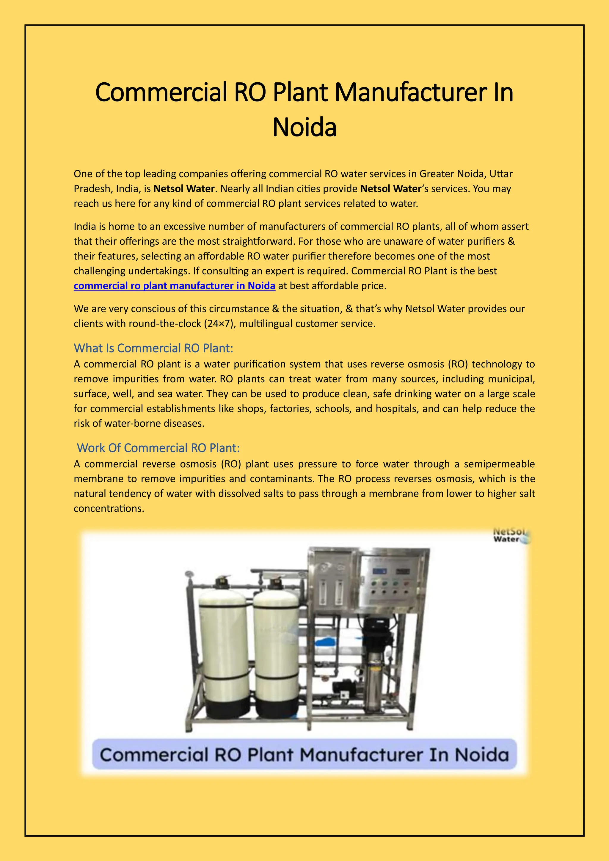 Commercial RO Plant Manufacturer In Noida.pdf