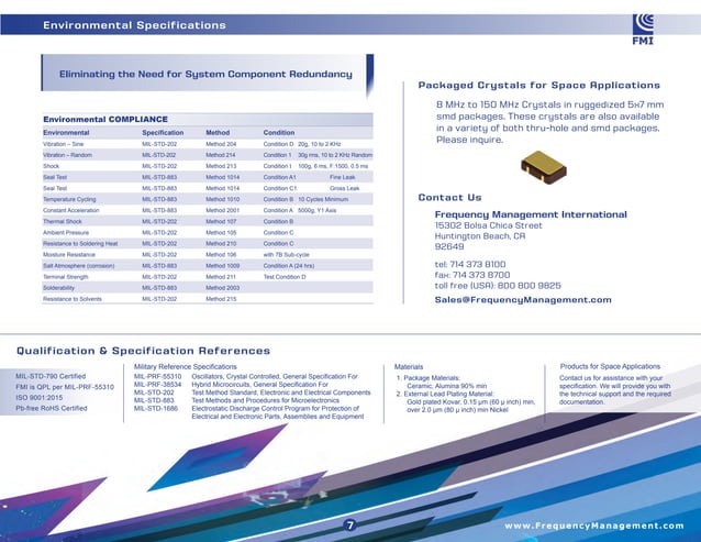 Brochure FMI - Productos comerciales para espacio | PDF | Radio Control ...