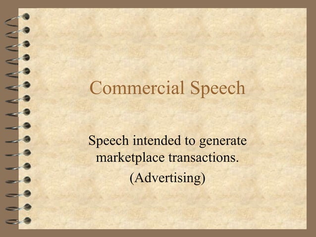Commercial Speech/Advertising Regulation | PPT