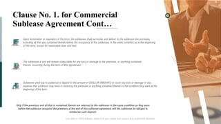 Commercial Sublease Agreement Template PowerPoint Presentation Slides | PPT