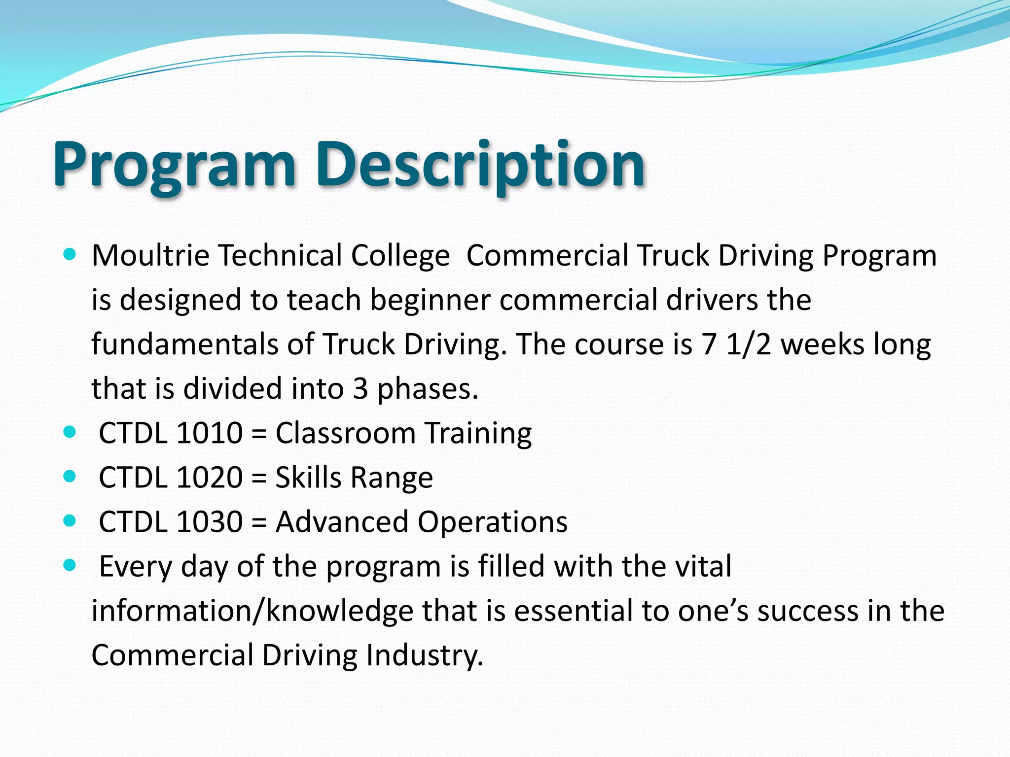 Commercial truck driving power point | PPTX