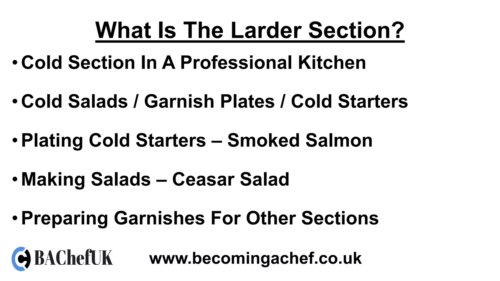 The Commis Chef Job Duties And Tips For The 'Larder Section' | PDF