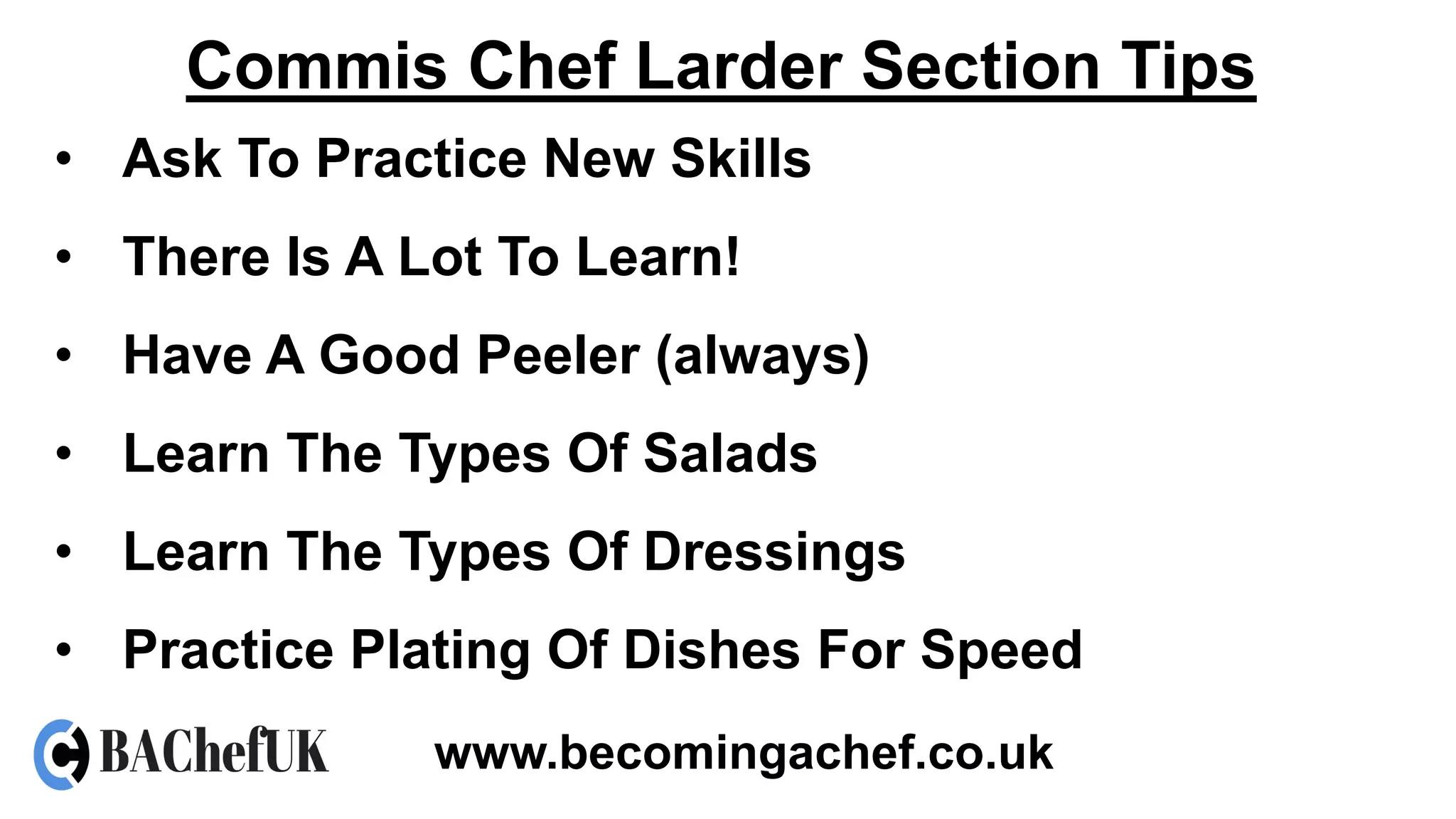 The Commis Chef Job Duties And Tips For The 'Larder Section' | PDF