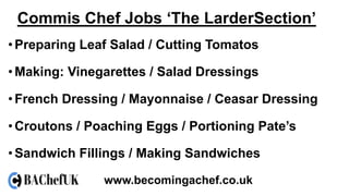 The Commis Chef Job Duties And Tips For The 'Larder Section' | PDF
