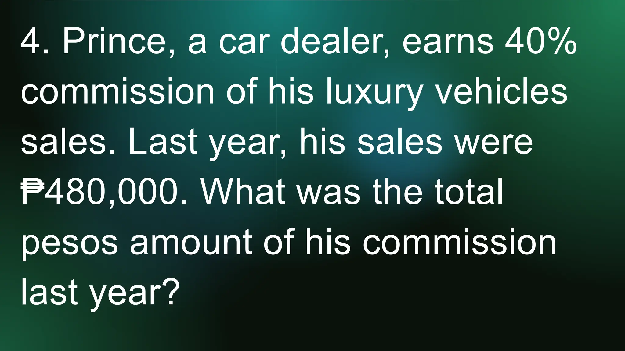 Commission word problem for Grade 6 Learners | PPTX