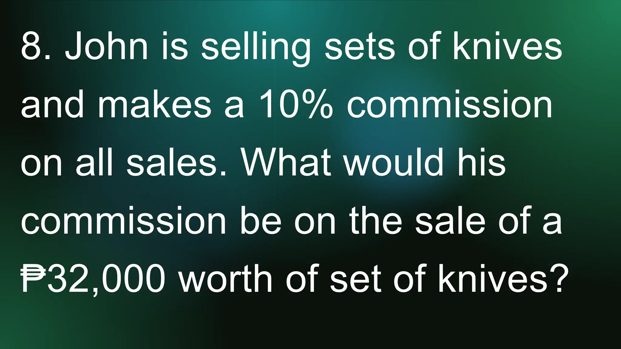 Commission word problem for Grade 6 Learners | PPTX