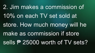 Commission word problem for Grade 6 Learners | PPTX