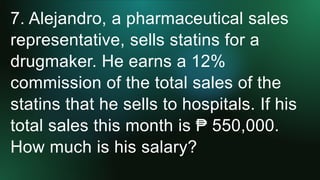 Commission word problem for Grade 6 Learners | PPTX