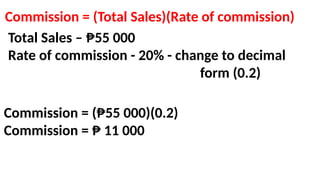 Commission, Application of rate, real life application.pptx