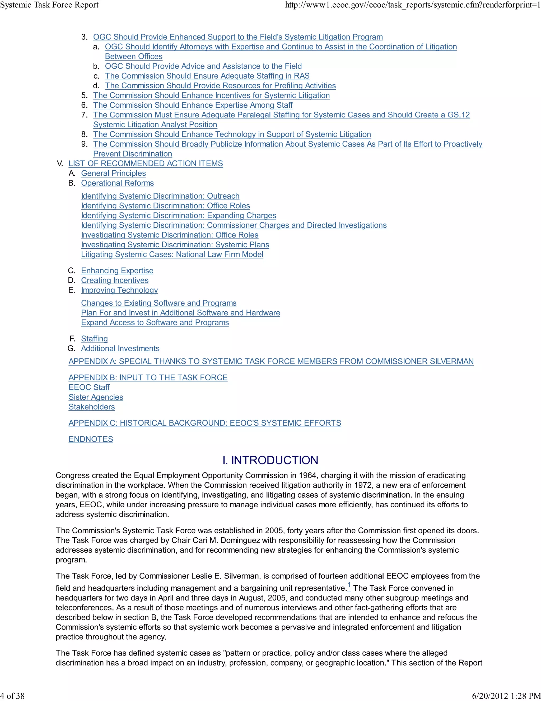 COMMISSIONER CHARGE - EEOC Systematic Task Force | PDF