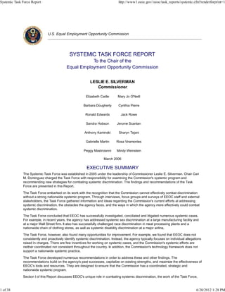COMMISSIONER CHARGE - EEOC Systematic Task Force | PDF